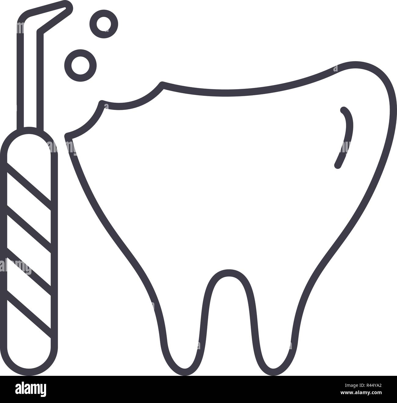 Treatment of caries line icon concept. Treatment of caries vector ...