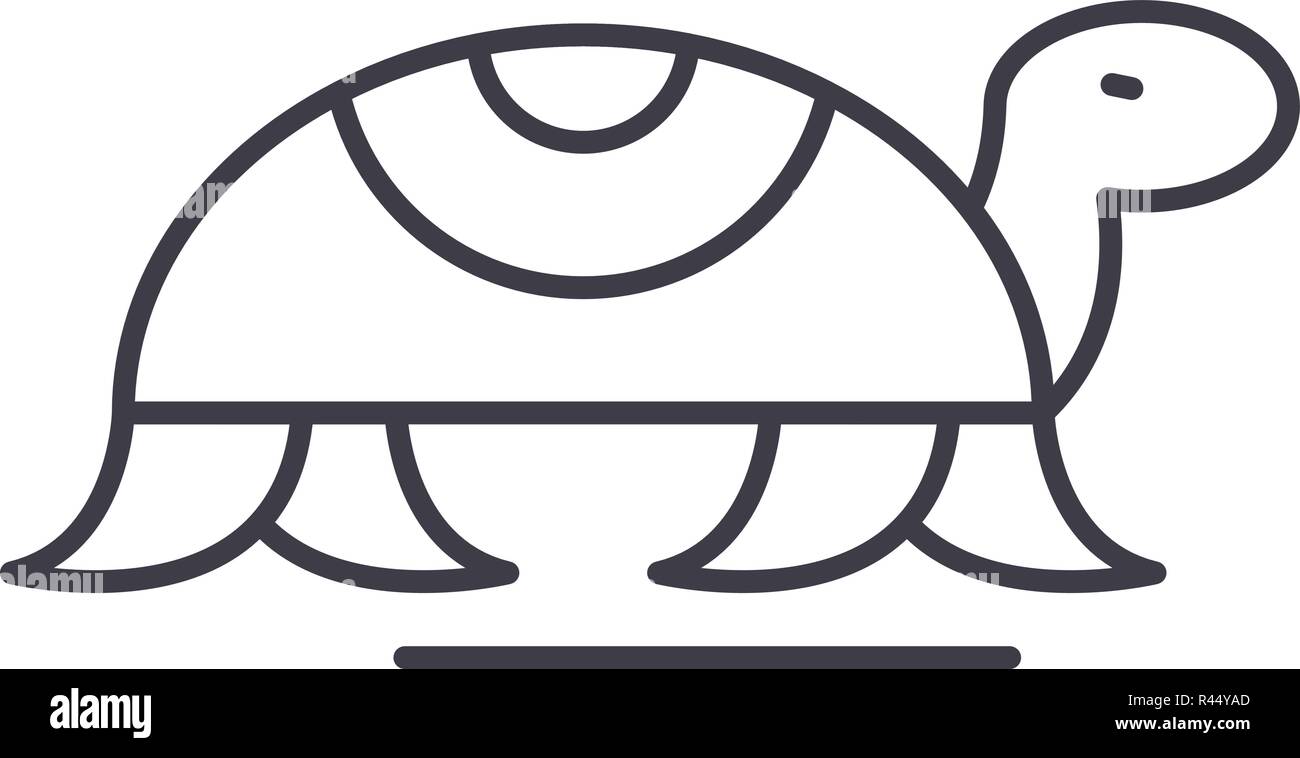 Turtle in motion line icon concept. Turtle in motion vector linear ...