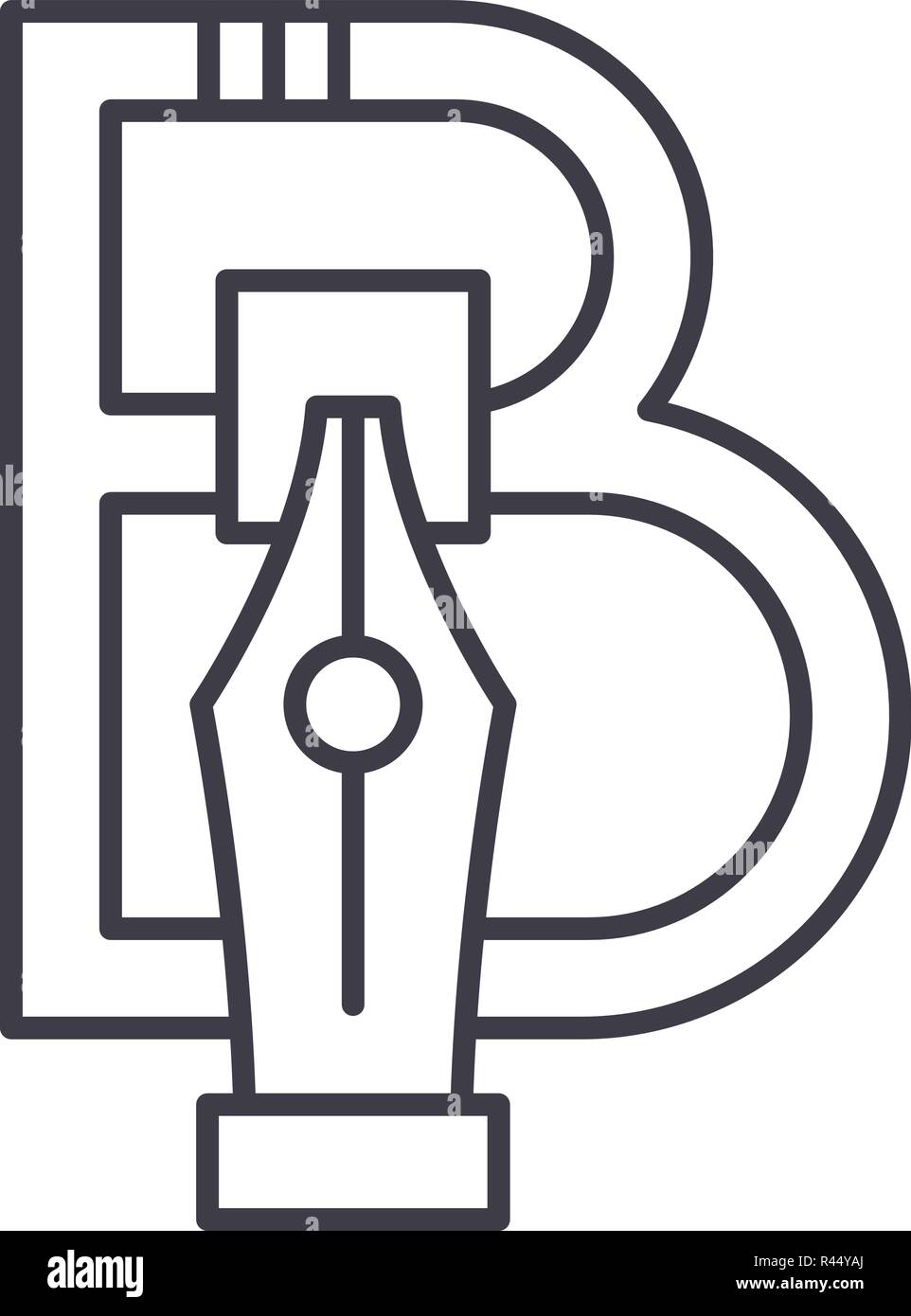 Typography line icon concept. Typography vector linear illustration ...