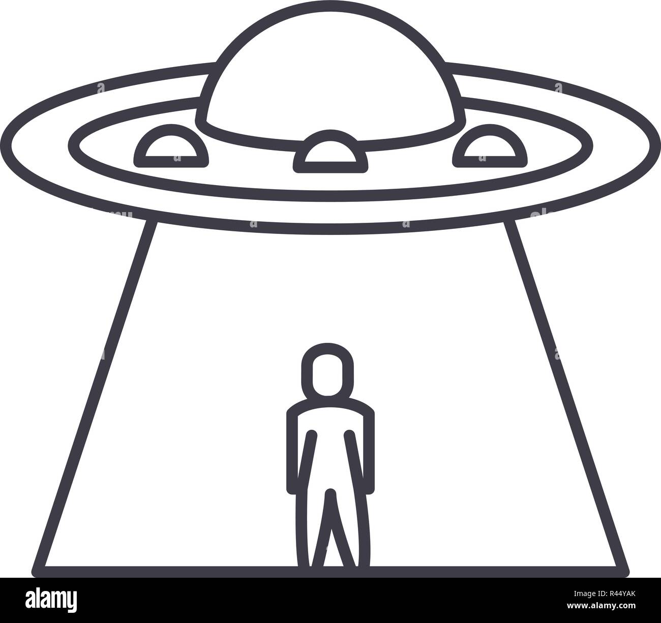 Ufo line icon concept. Ufo vector linear illustration, symbol, sign ...