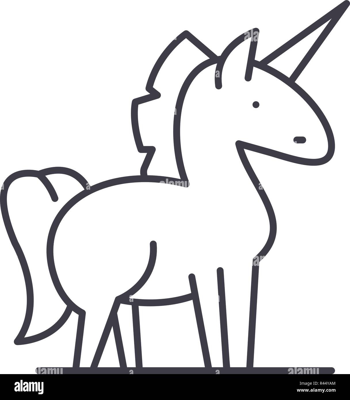 Unicorn line icon concept. Unicorn vector linear illustration, symbol ...