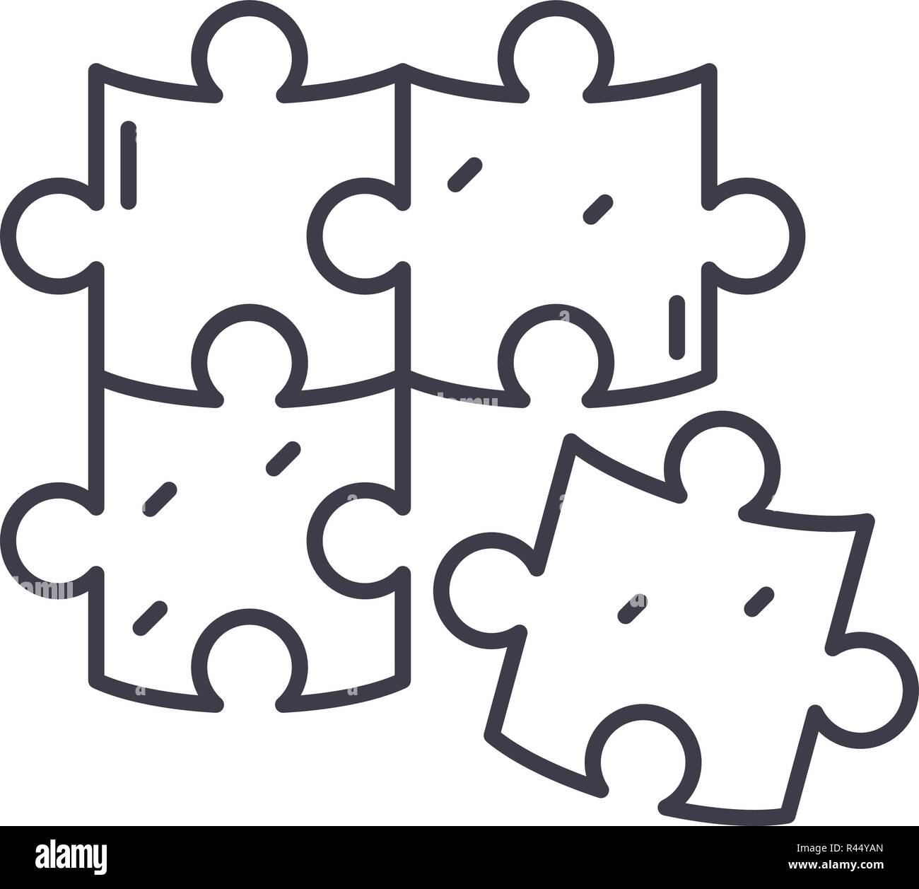 Unification line icon concept. Unification vector linear illustration ...