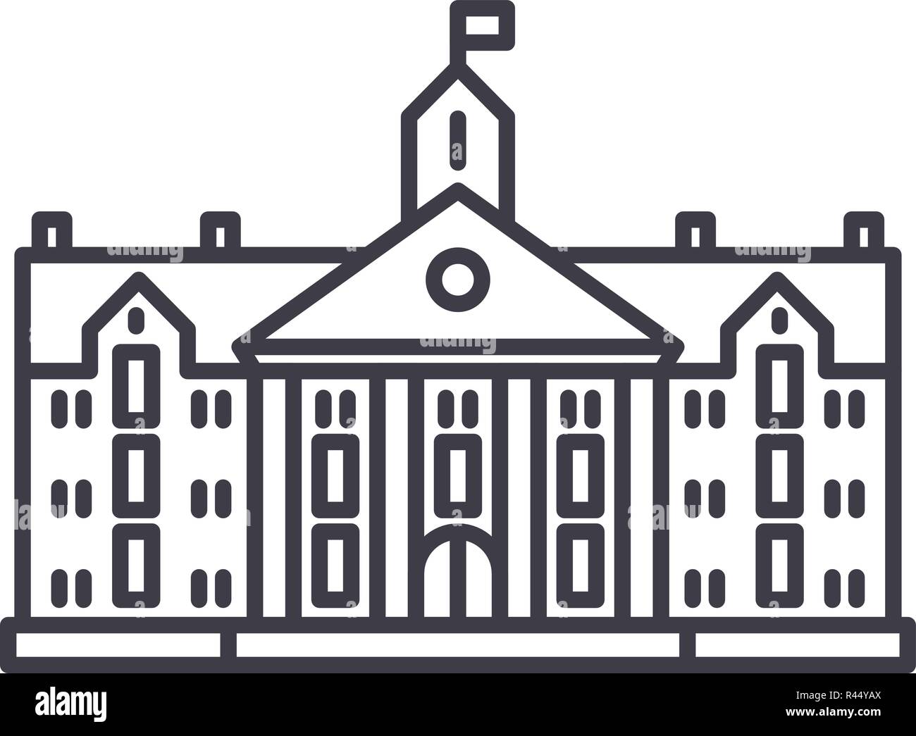 University line icon concept. University vector linear illustration ...