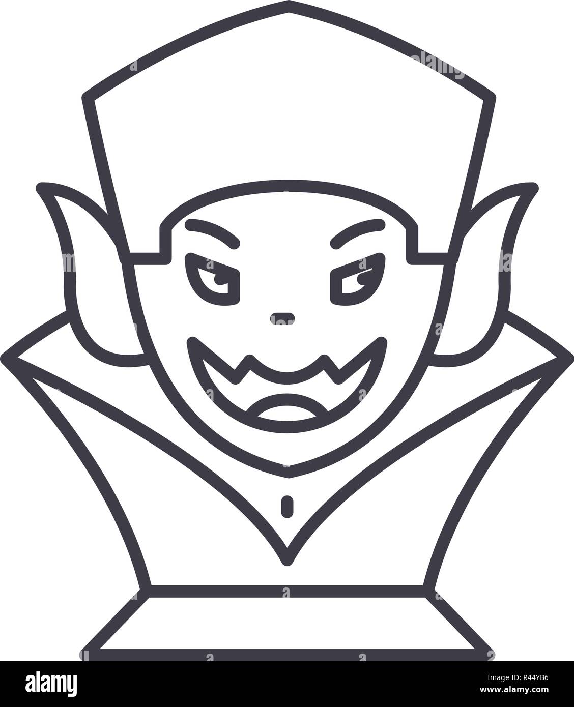 Vampire line icon concept. Vampire vector linear illustration, symbol ...