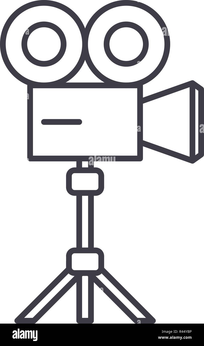 Video shooting line icon concept. Video shooting vector linear ...