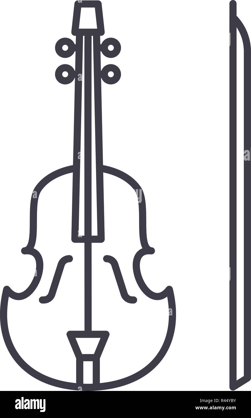 Violin line icon concept. Violin vector linear illustration, symbol ...