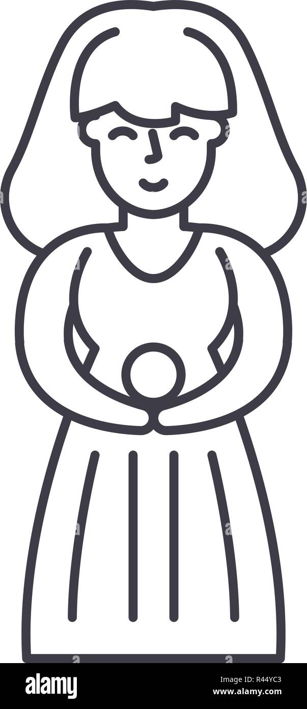 Virgo zodiac sign line icon concept. Virgo zodiac sign vector linear ...