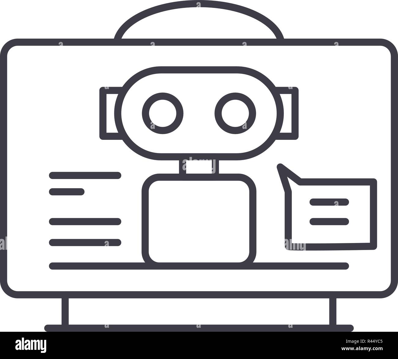 Virtual assistant line icon concept. Virtual assistant vector linear ...