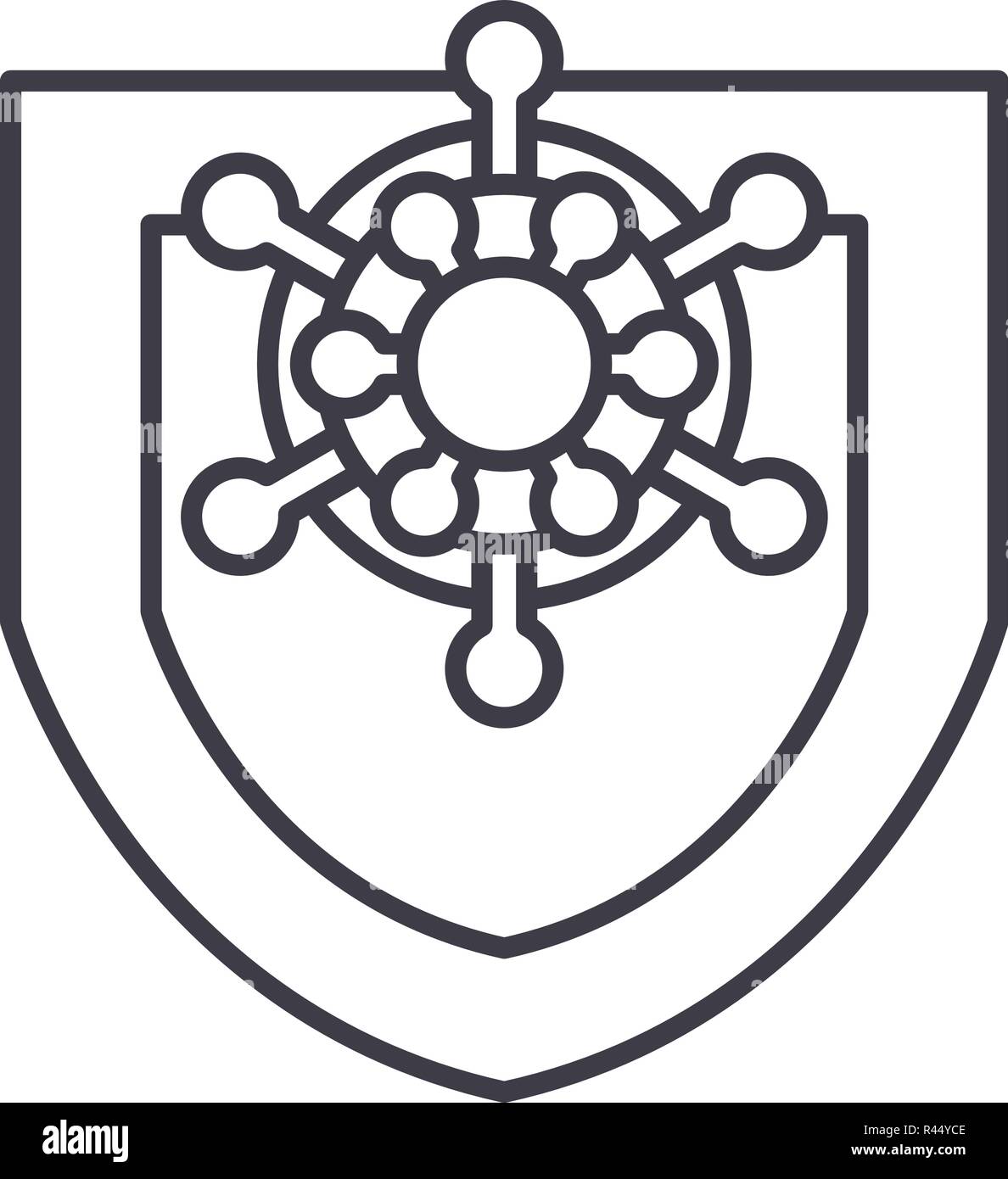 Virus protection line icon concept. Virus protection vector linear ...