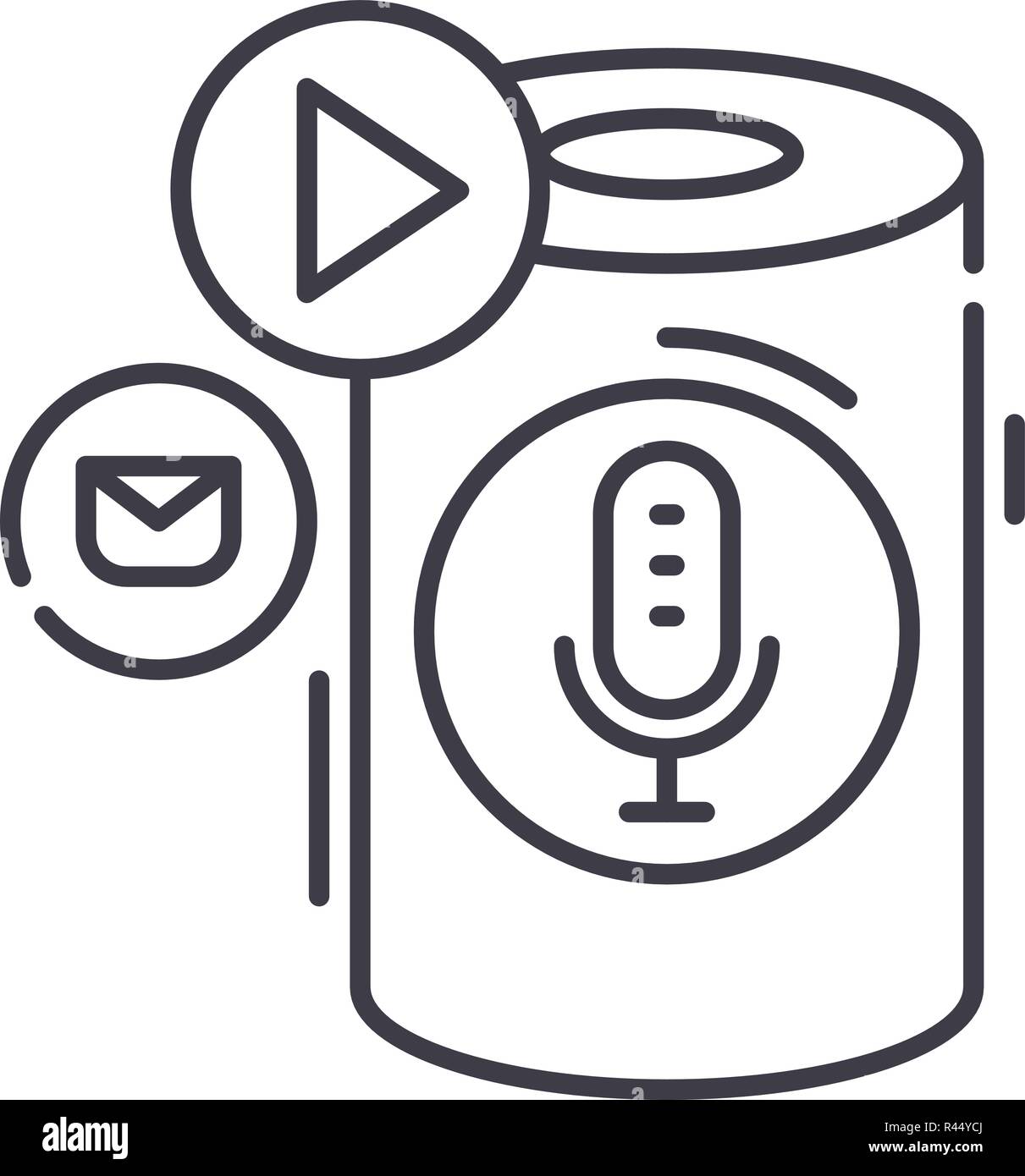 Voice assistant line icon concept. Voice assistant vector linear ...