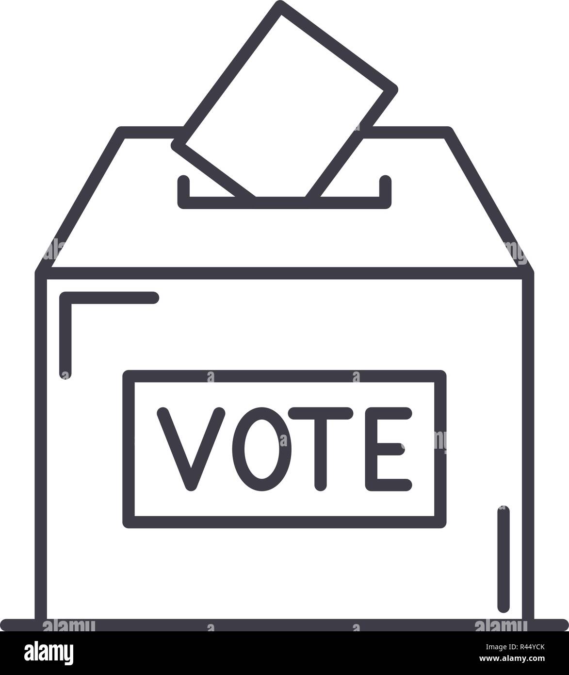 Vote line icon concept. Vote vector linear illustration, symbol, sign ...