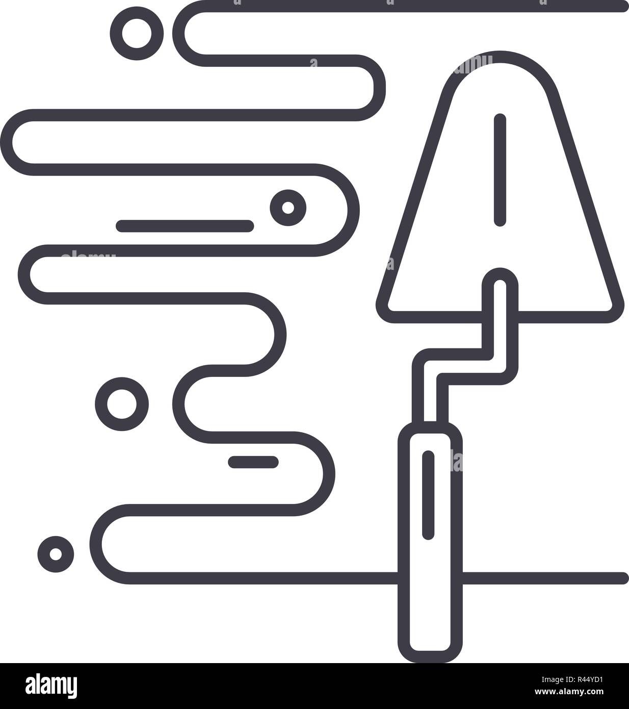 Wall plaster line icon concept. Wall plaster vector linear illustration ...