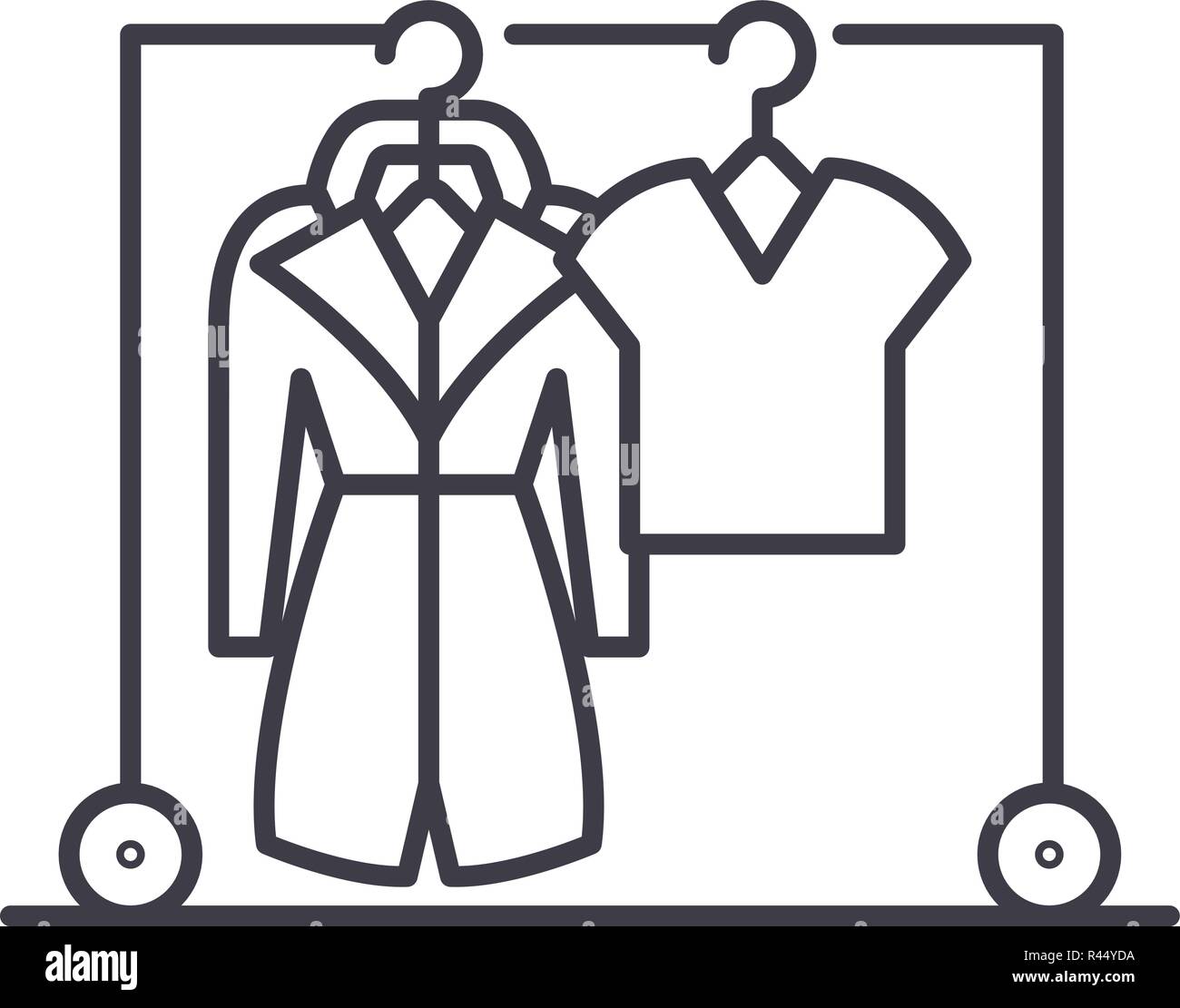 Wardrobe line icon concept. Wardrobe vector linear illustration, symbol ...