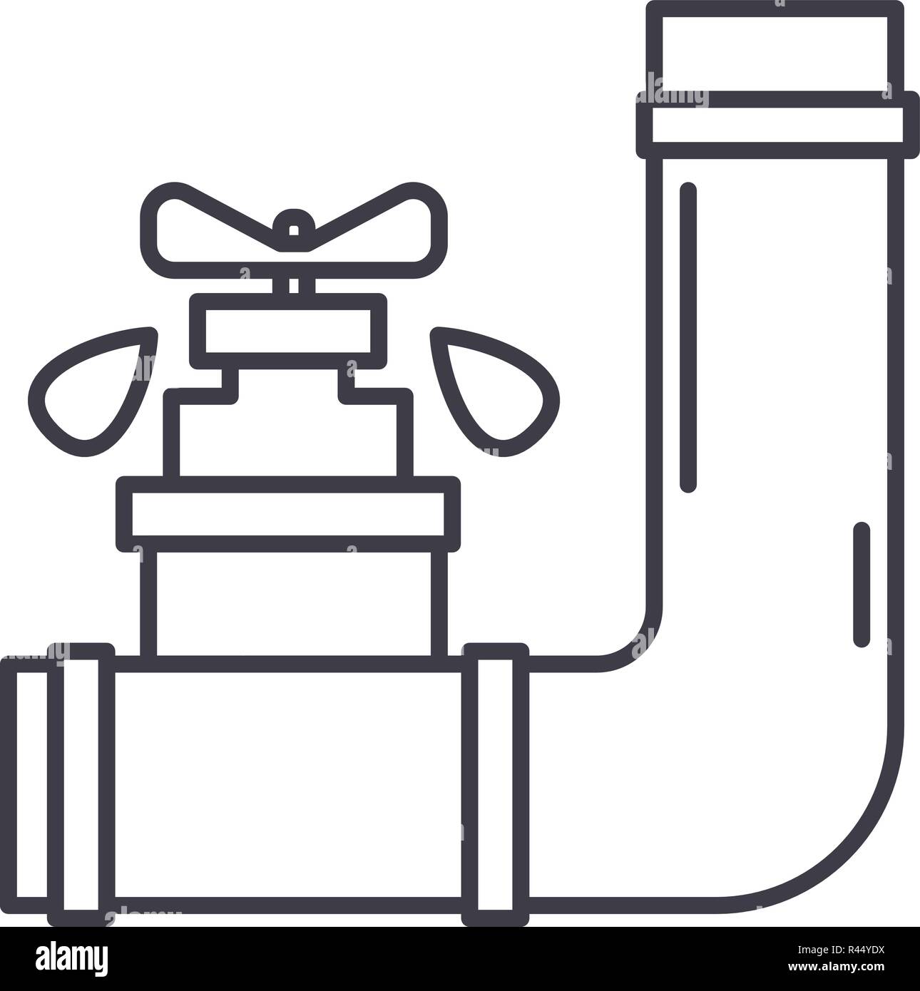 Water supply line icon concept. Water supply vector linear illustration ...