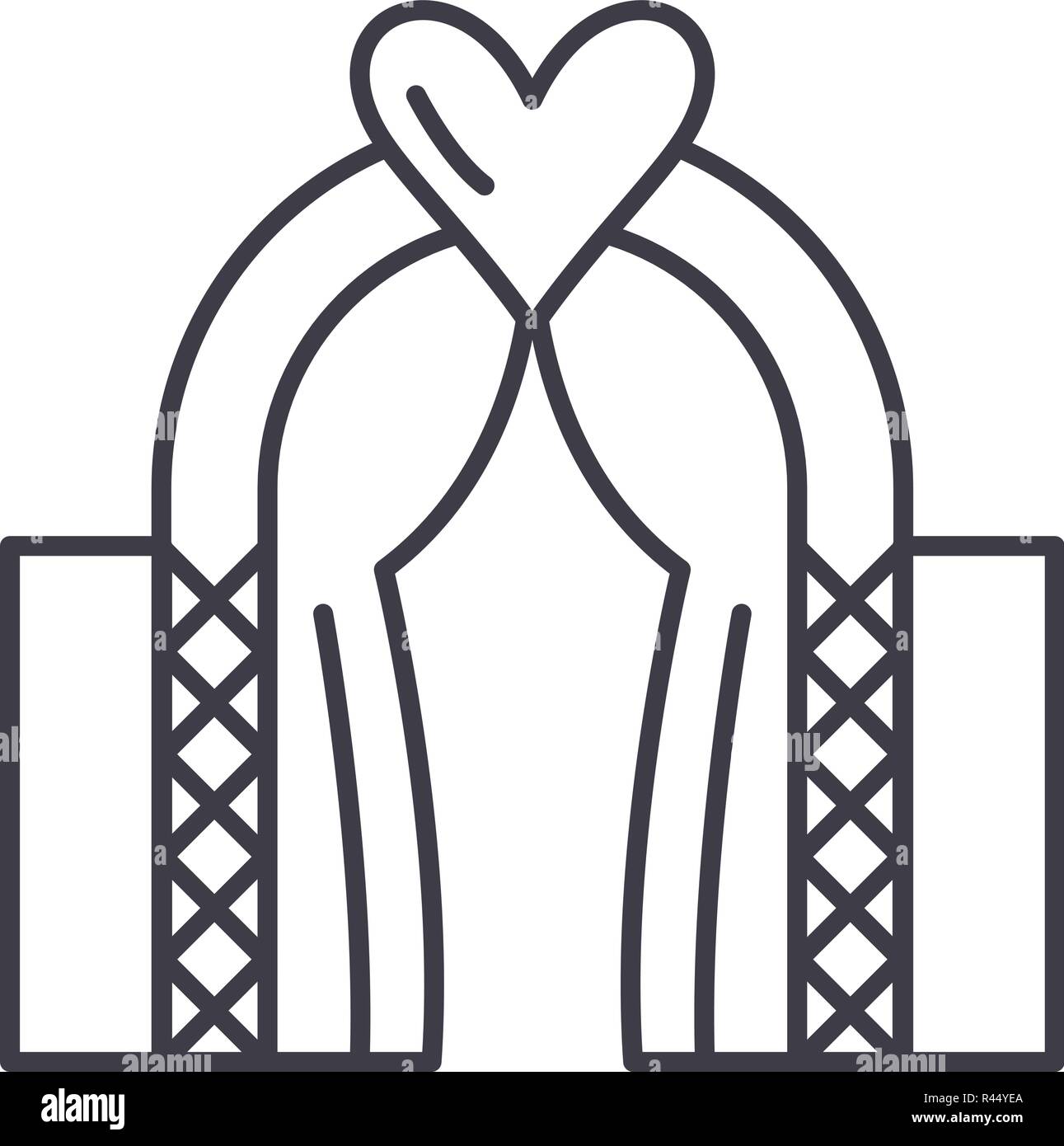 Wedding line icon concept. Wedding vector linear illustration, symbol ...