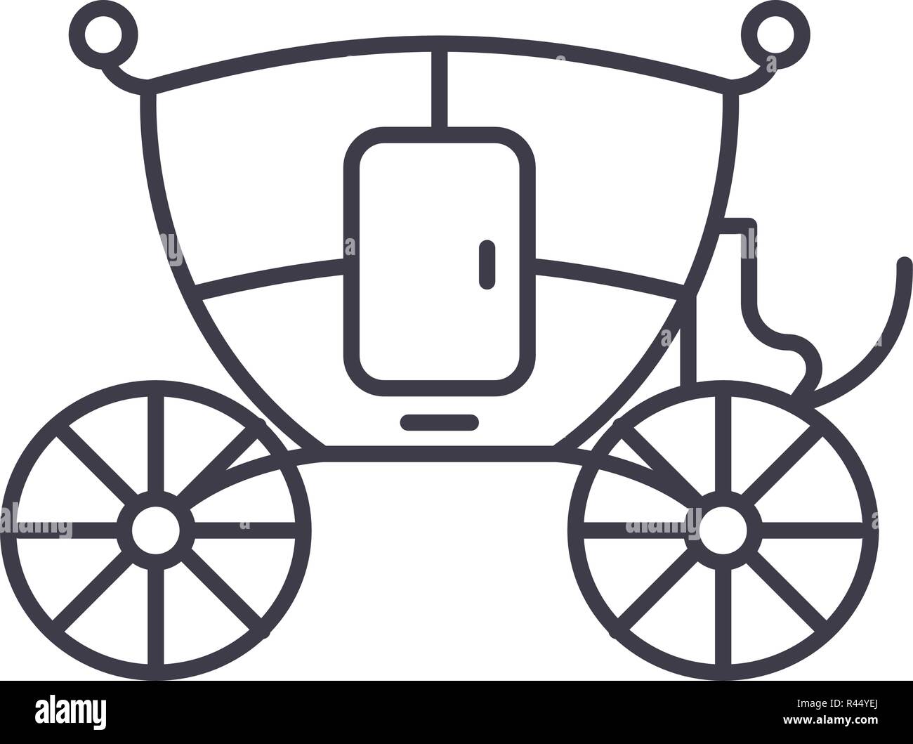 Wedding carriage line icon concept. Wedding carriage vector linear ...