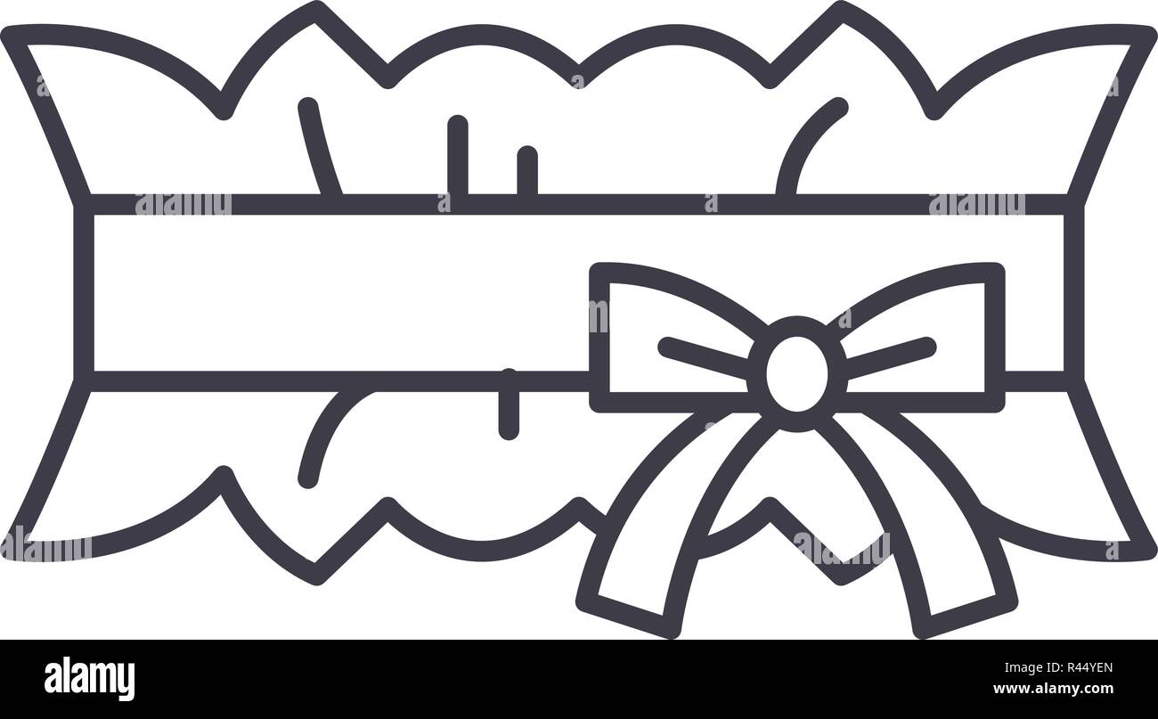 Wedding garter line icon concept. Wedding garter vector linear ...