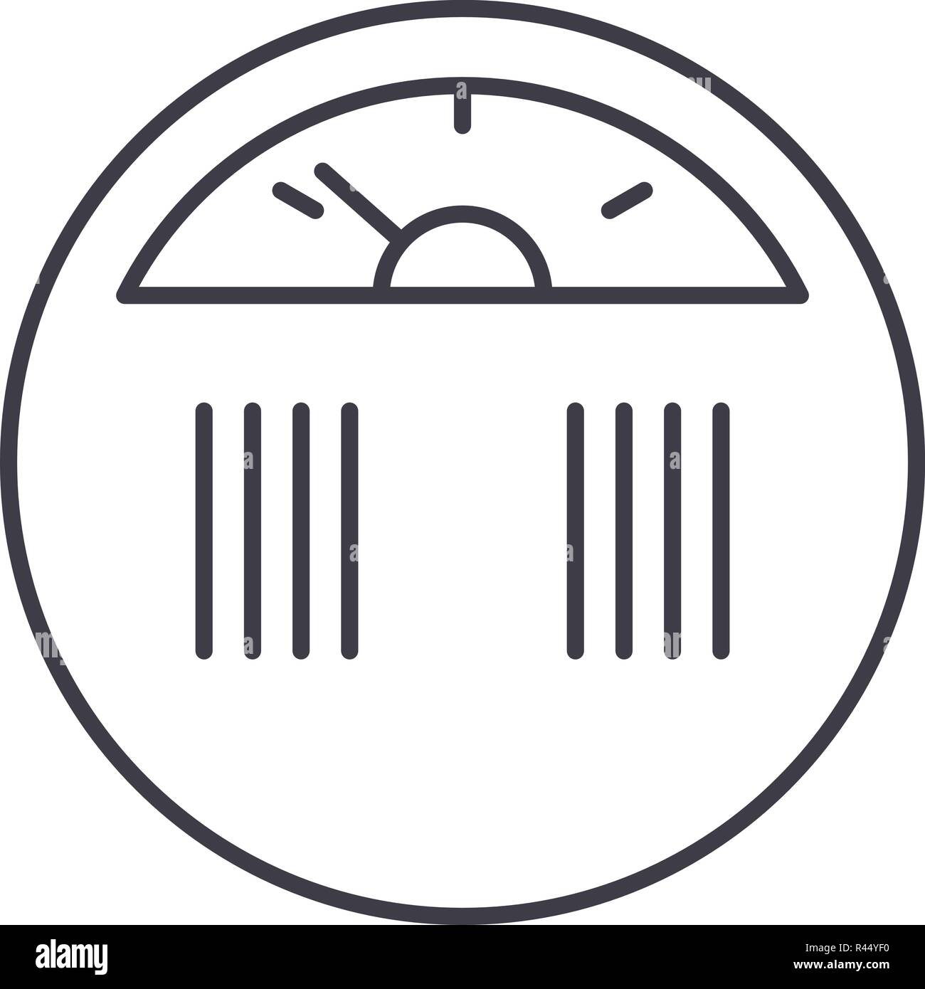 Weight measurement line icon concept. Weight measurement vector linear ...
