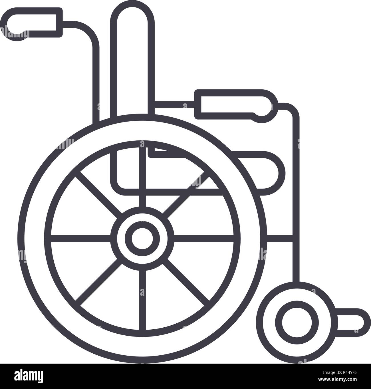 Wheelchair line icon concept. Wheelchair vector linear illustration ...