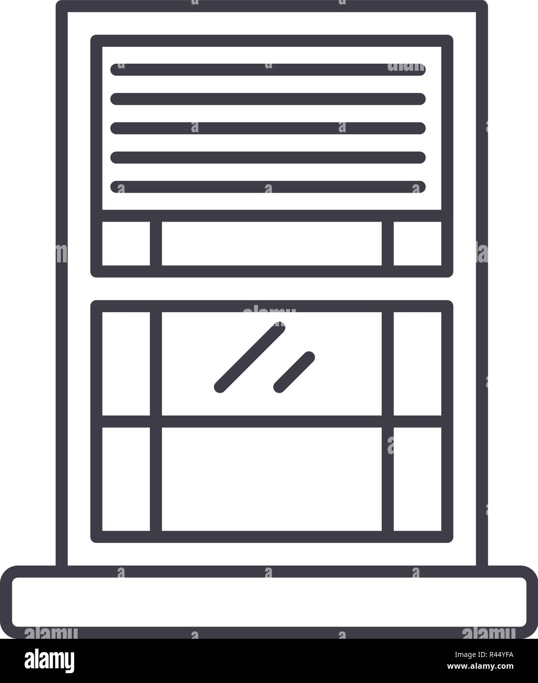Window line icon concept. Window vector linear illustration, symbol ...