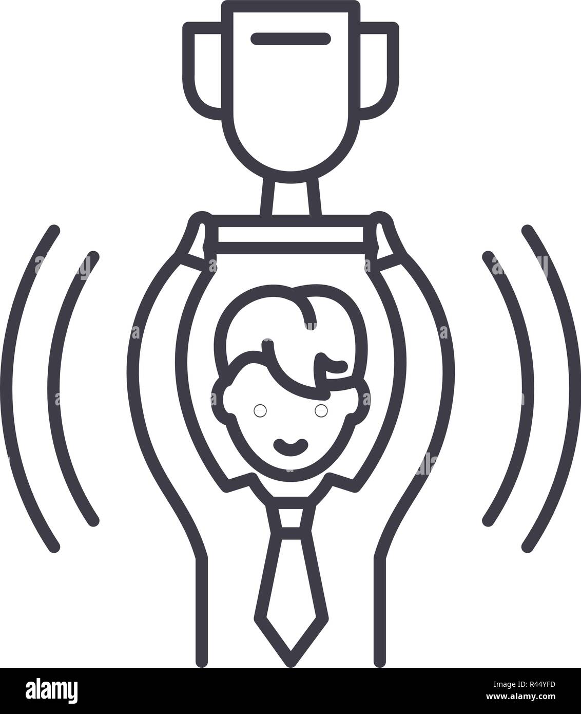 Winner line icon concept. Winner vector linear illustration, symbol ...