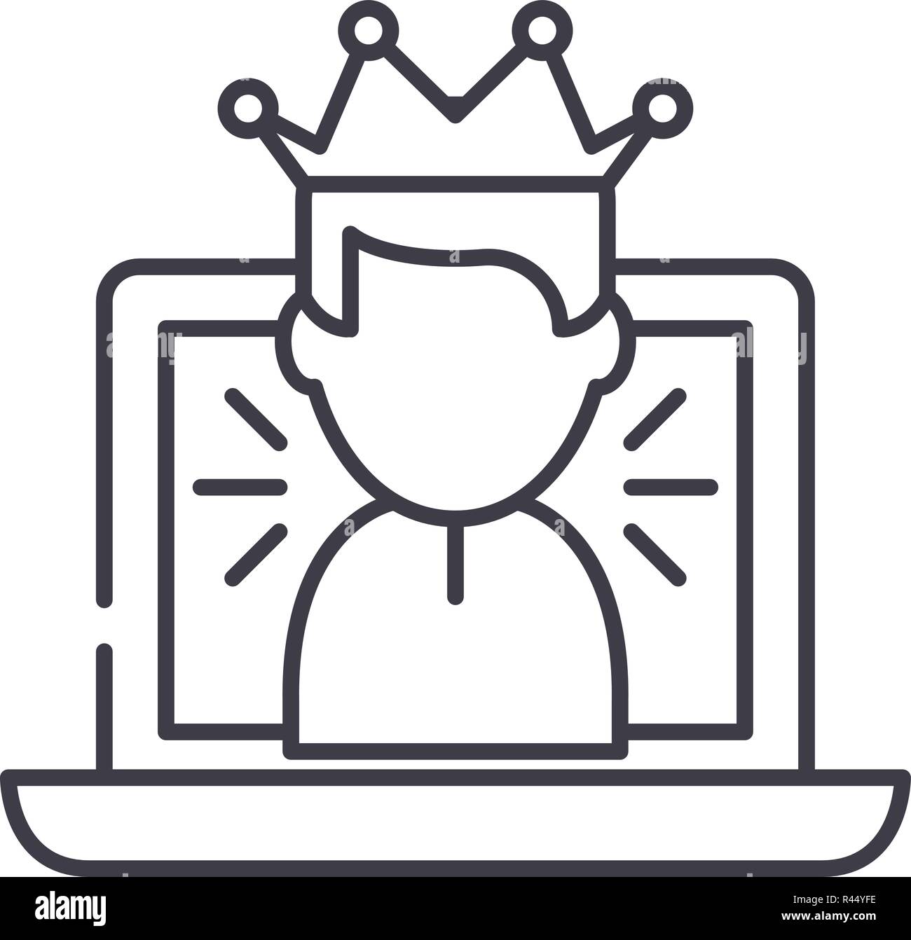 Winner in a computer game line icon concept. Winner in a computer game ...