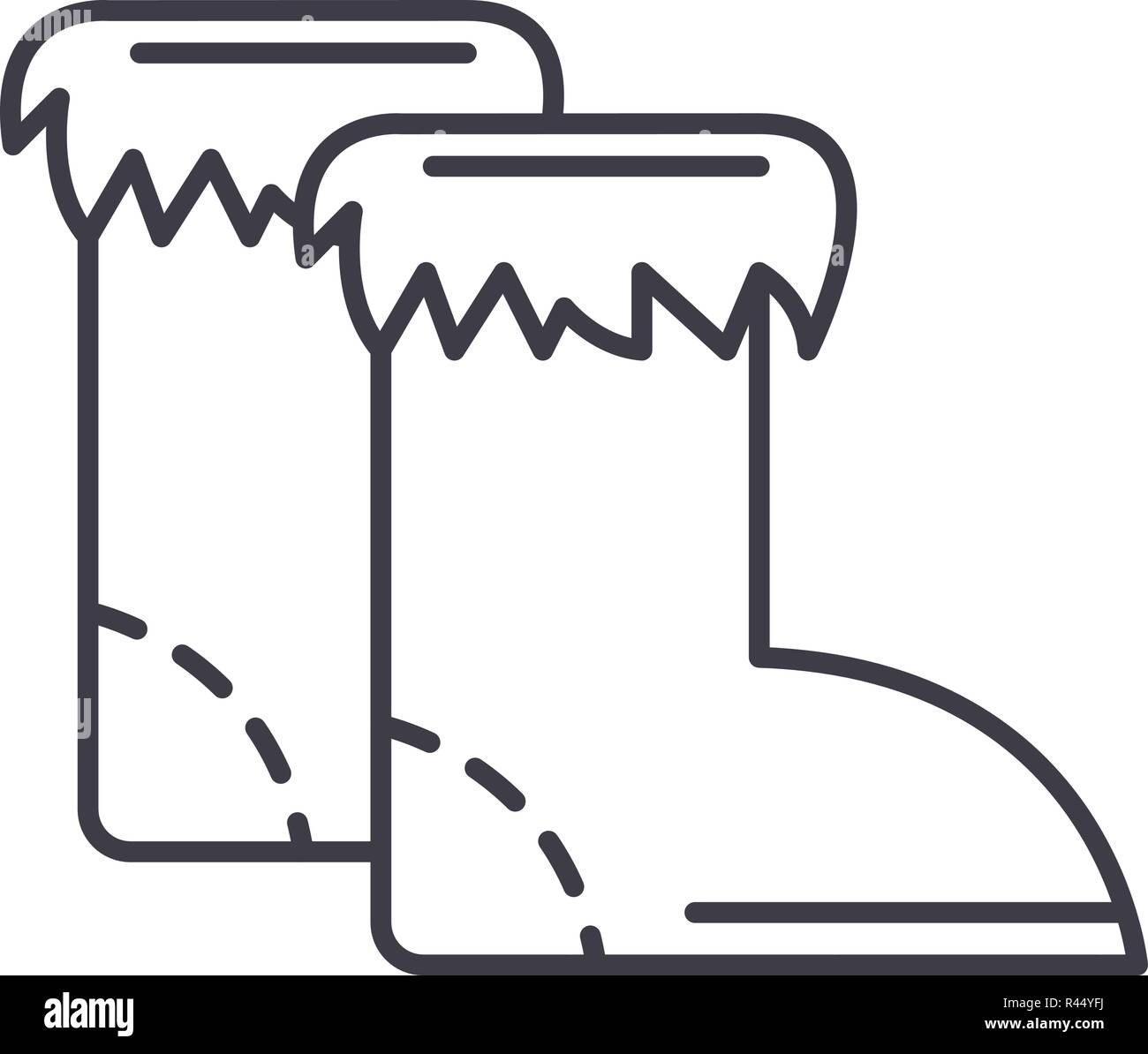 Winter boots line icon concept. Winter boots vector linear illustration ...