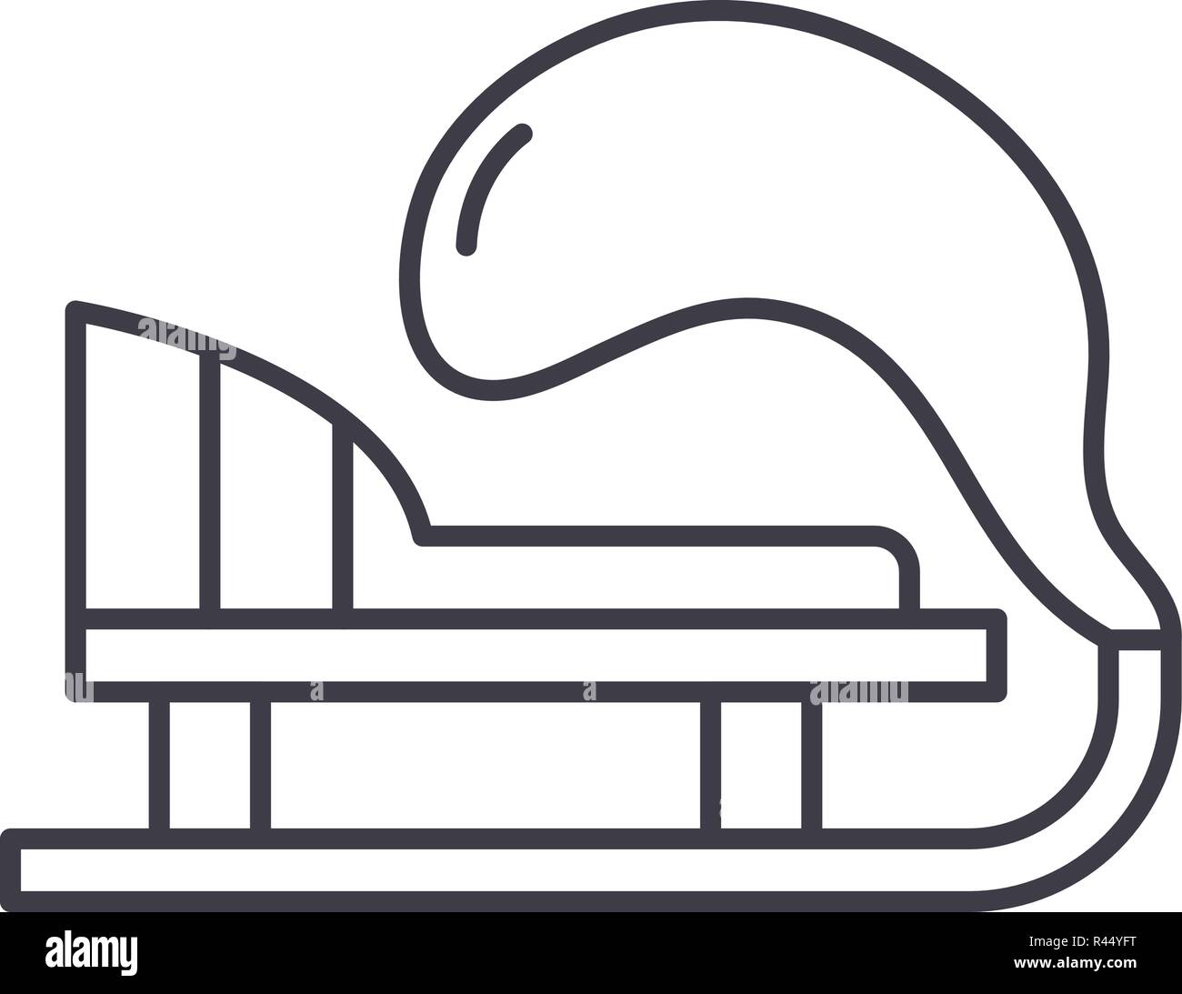 Winter sled line icon concept. Winter sled vector linear illustration ...