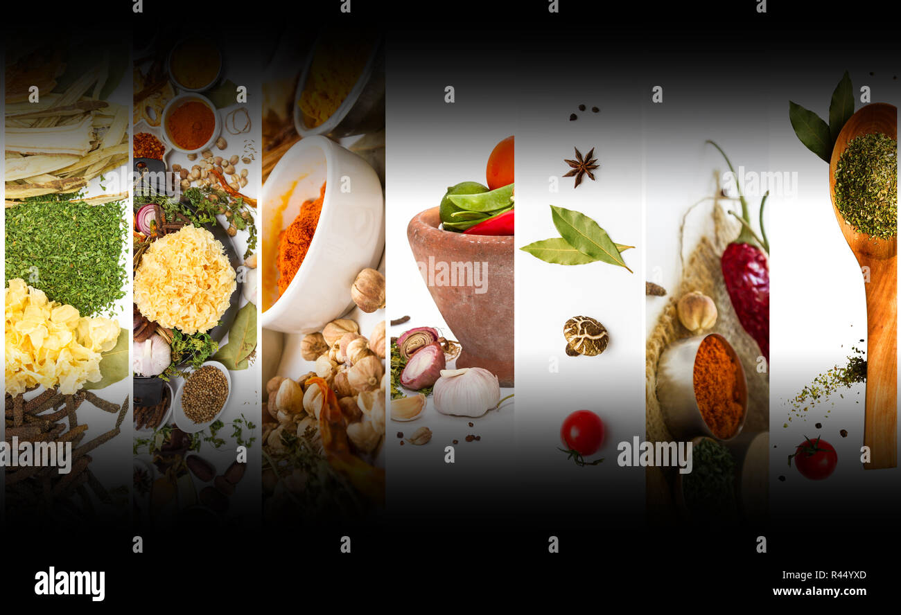 The spice mix design for food menu or decorate project Stock Photo - Alamy