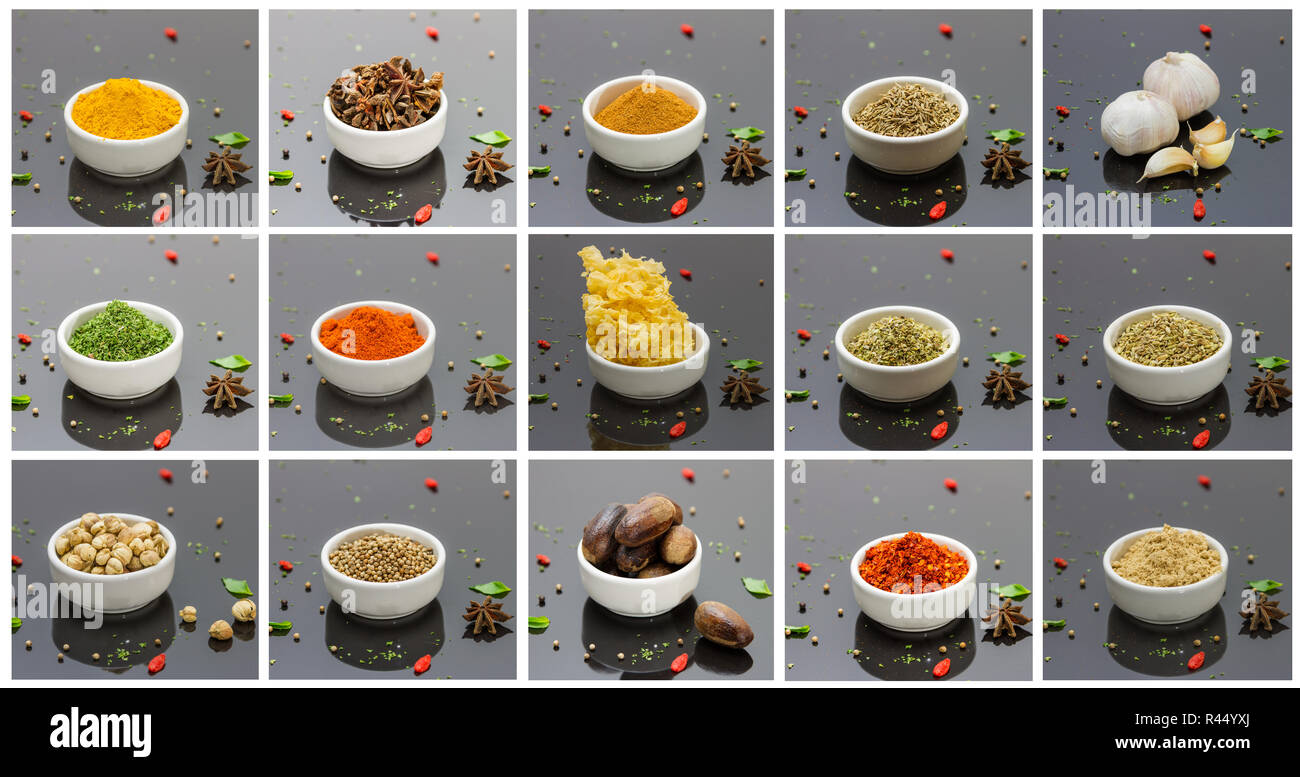 The spice mix design for food menu or decorate project Stock Photo - Alamy