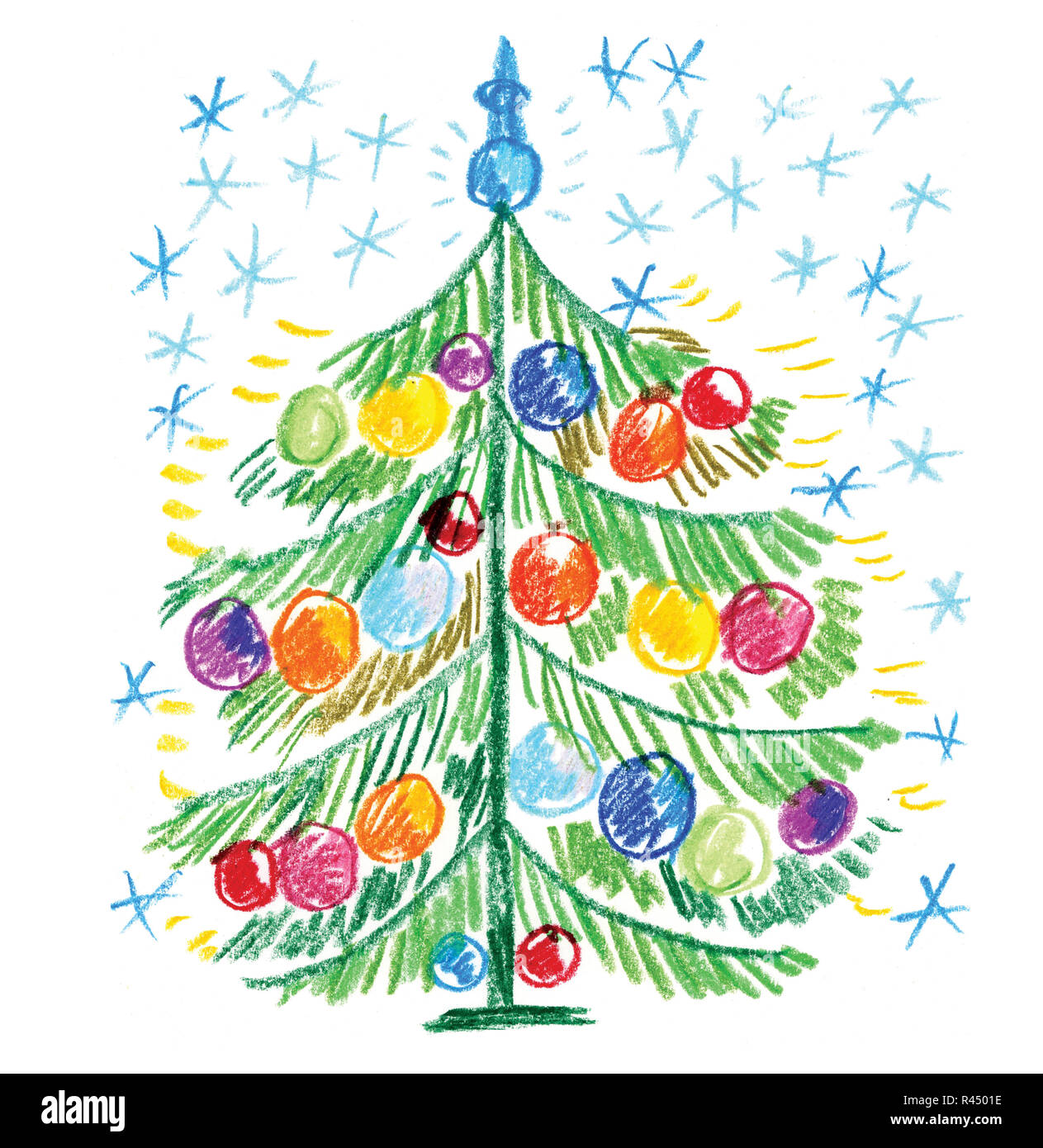 Simple tree sketch decoration Cut Out Stock Images & Pictures - Alamy