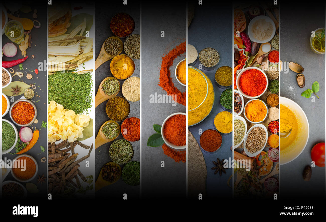 The spice mix design for food menu or decorate project Stock Photo - Alamy