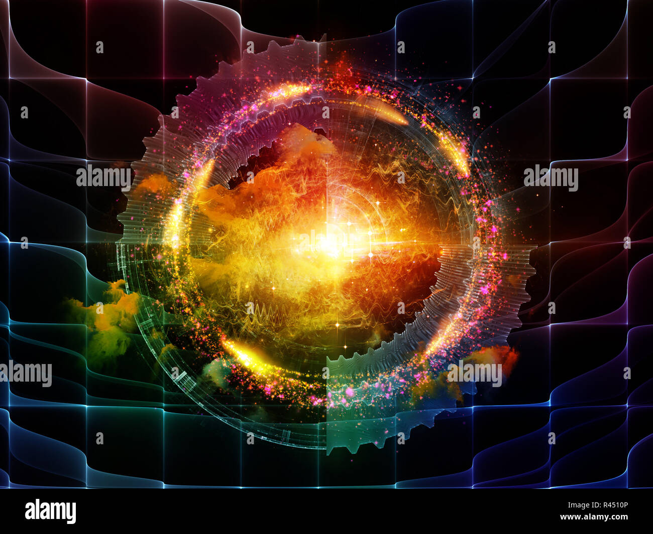 Lights of Abstract Visualization Stock Photo - Alamy