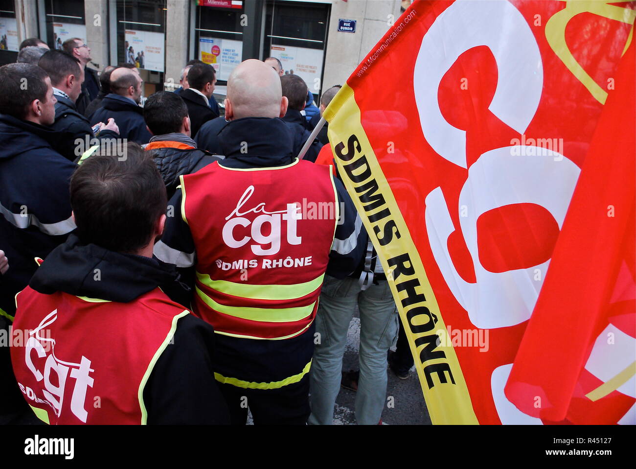 Firefigheters protest working conditions decline, Lyon, France Stock ...