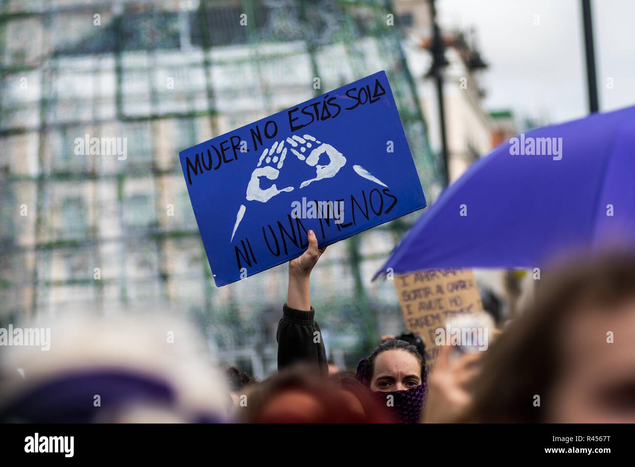 One alone woman protest placard hi-res stock photography and images - Alamy
