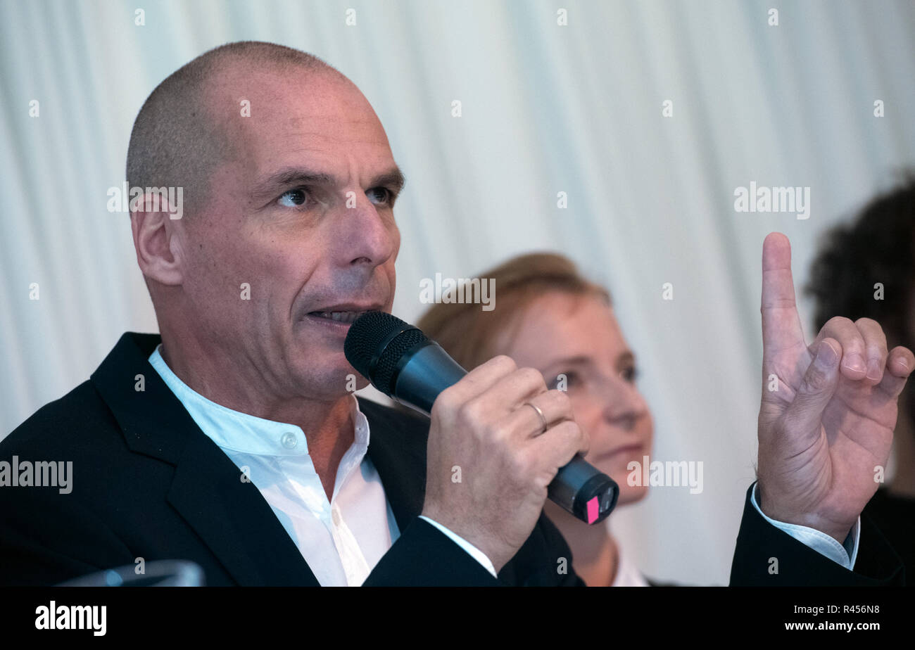 Berlin, Germany. 25th Nov, 2018. Former Greek Finance Minister Janis ...