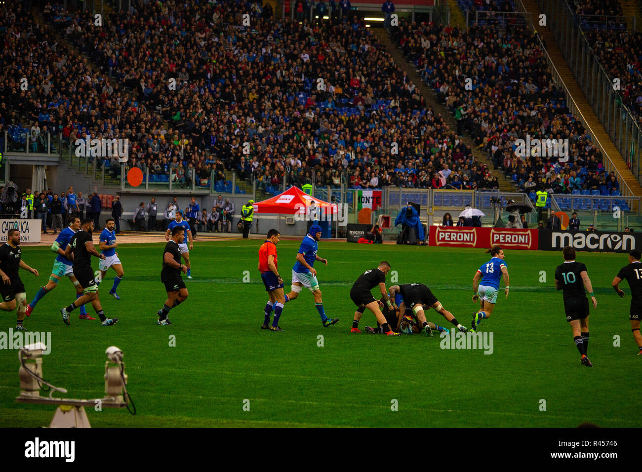 Cattolica Rugby match Italia vs All Blacks . Rome, Olympic Stadium 25 ...