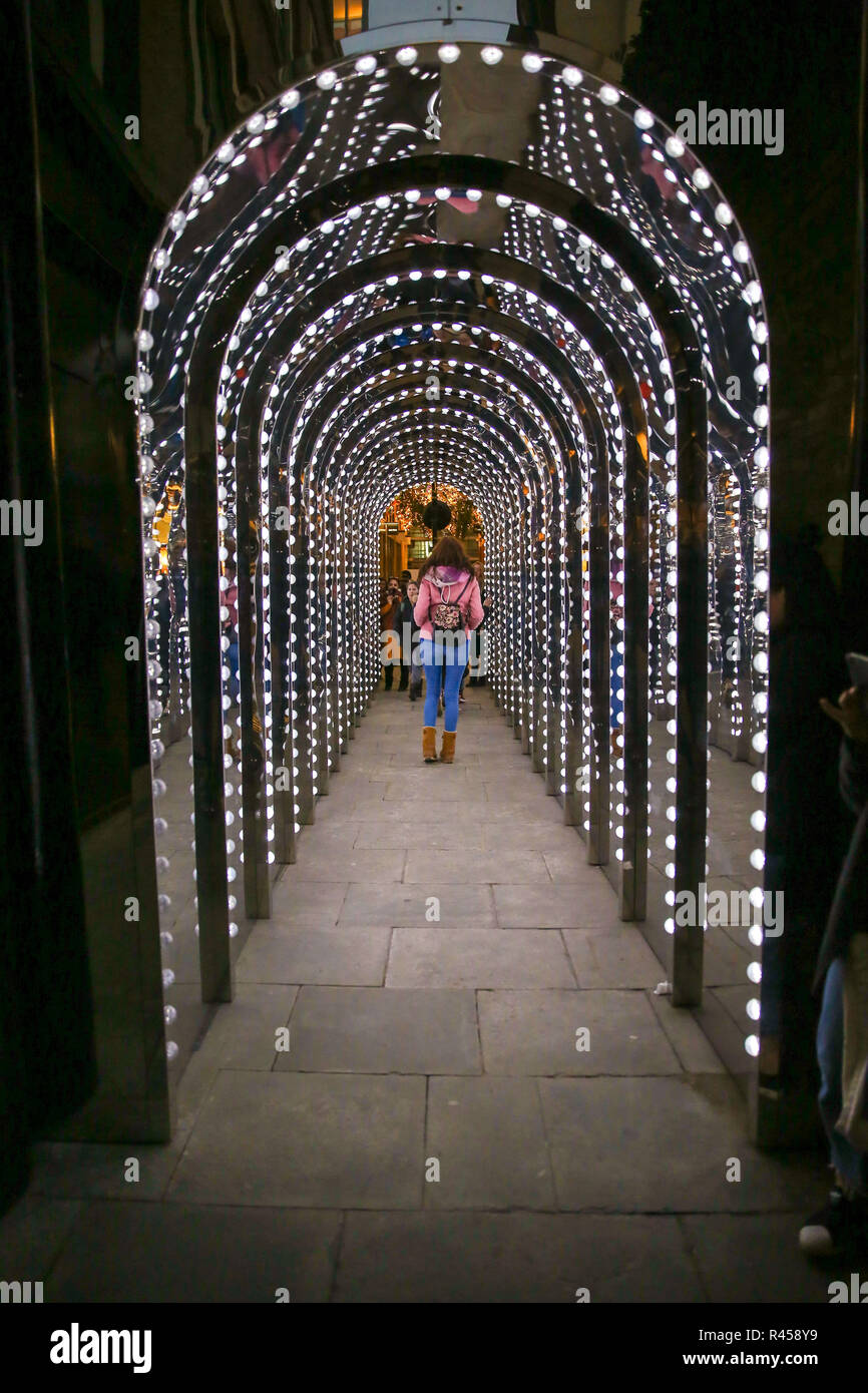 London, UK 25 Nov 2108 - The passage to Conduit Court in Covent Garden ...