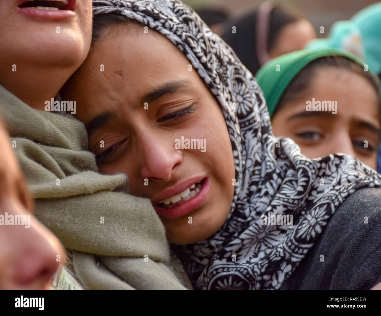November 25 2018 Shopian Jammu And Kashmir India A Young Kashmiri Muslim Girl Seen Crying