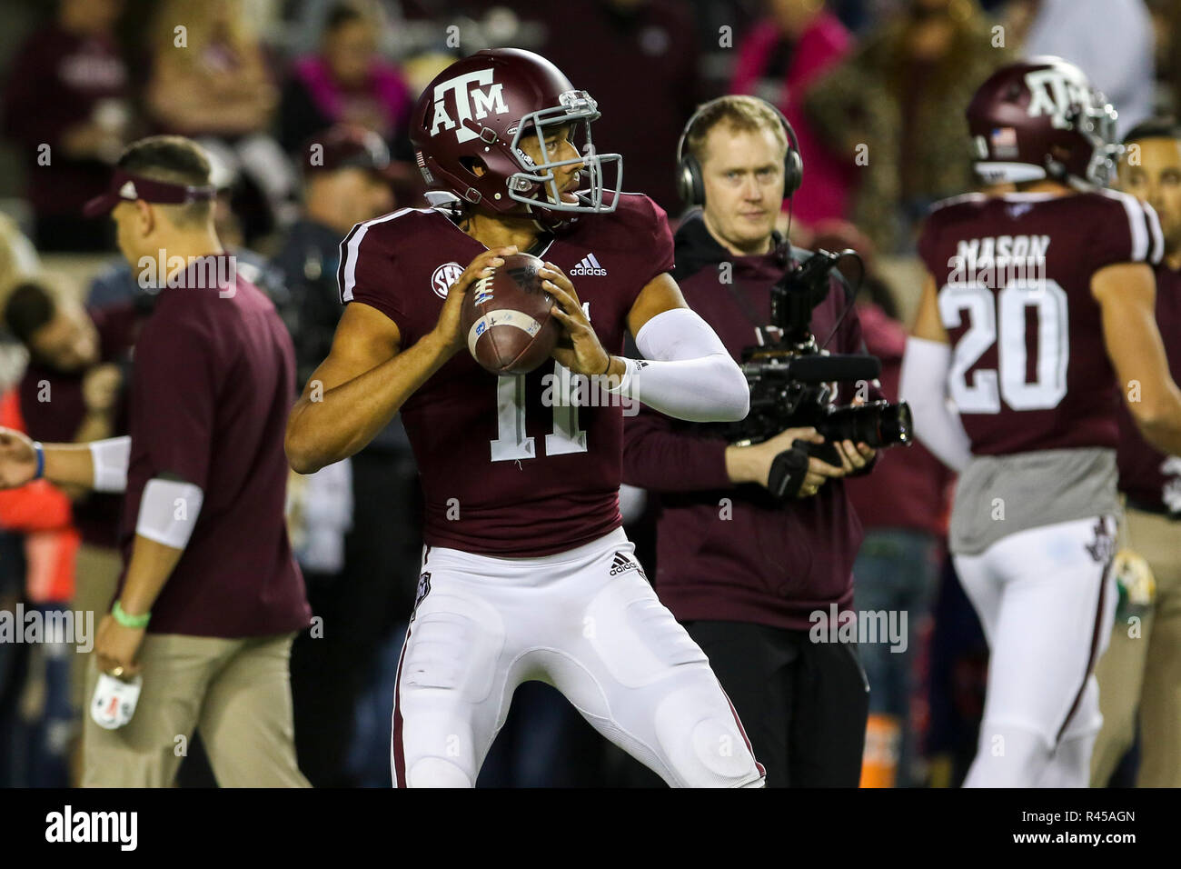 College Station, TX, USA. 24th Nov, 2018. Texas A&M Aggies quarterback ...
