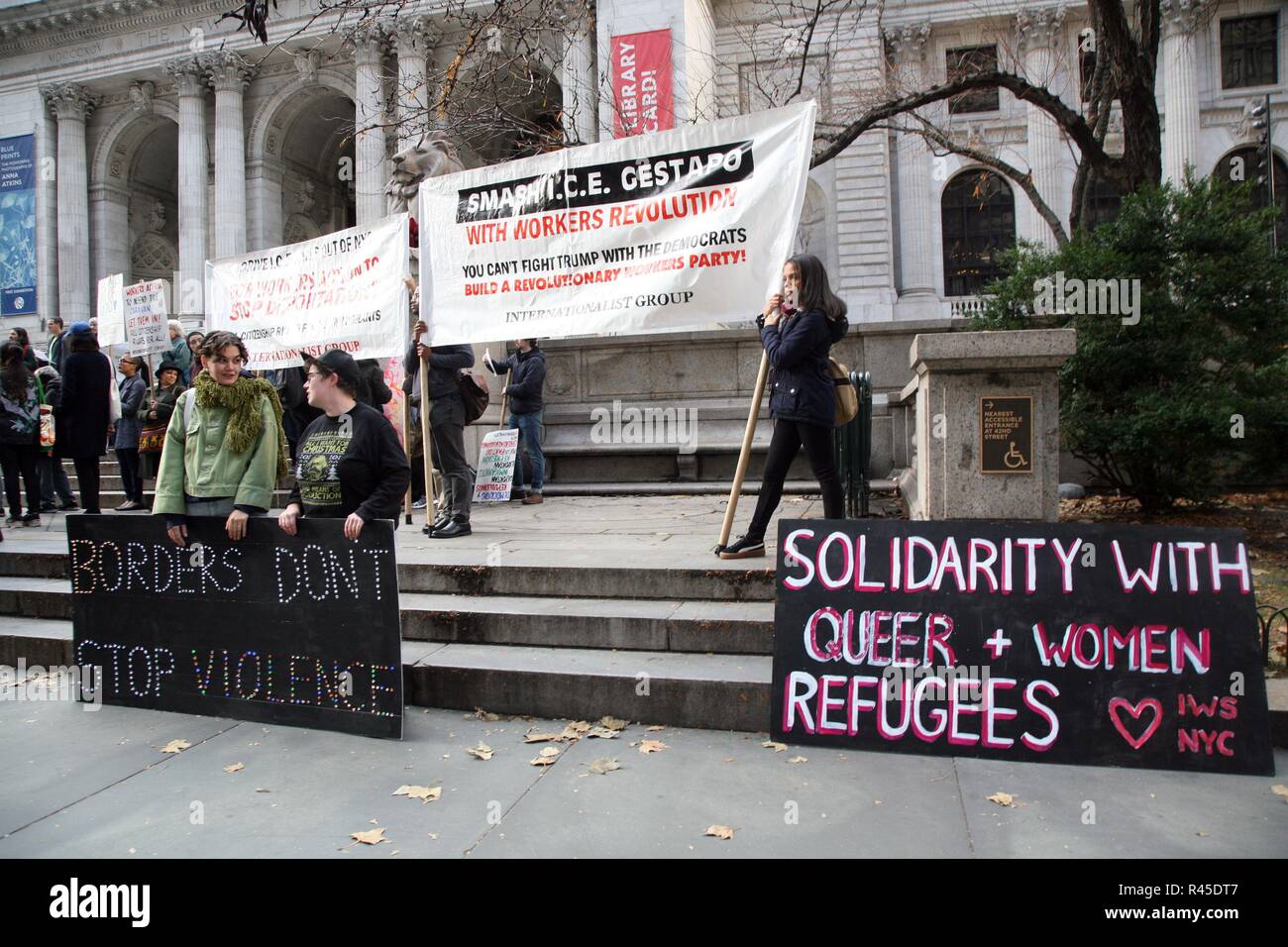 New York City, New York, USA. 25th Nov, 2018. An assortment of activist ...