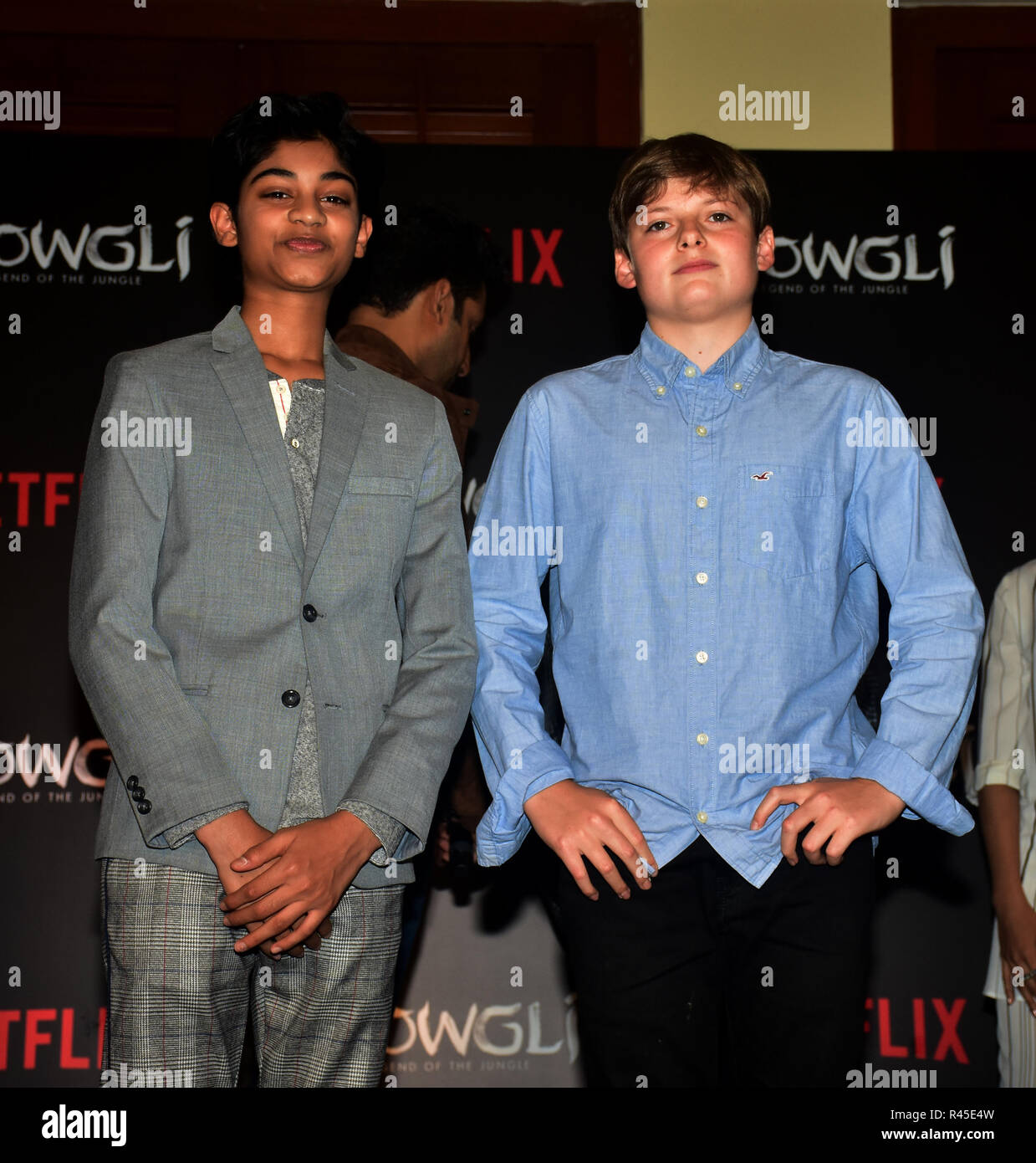 Mumbai, India. 25th Nov, 2018. Actrors Rohan Chand and Louis Serkis ...