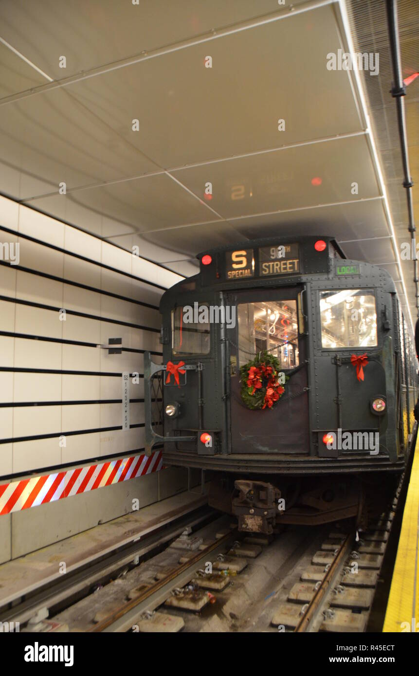 The Nostalgia Train seen riding with peopel inside. The MTA rolled out ...