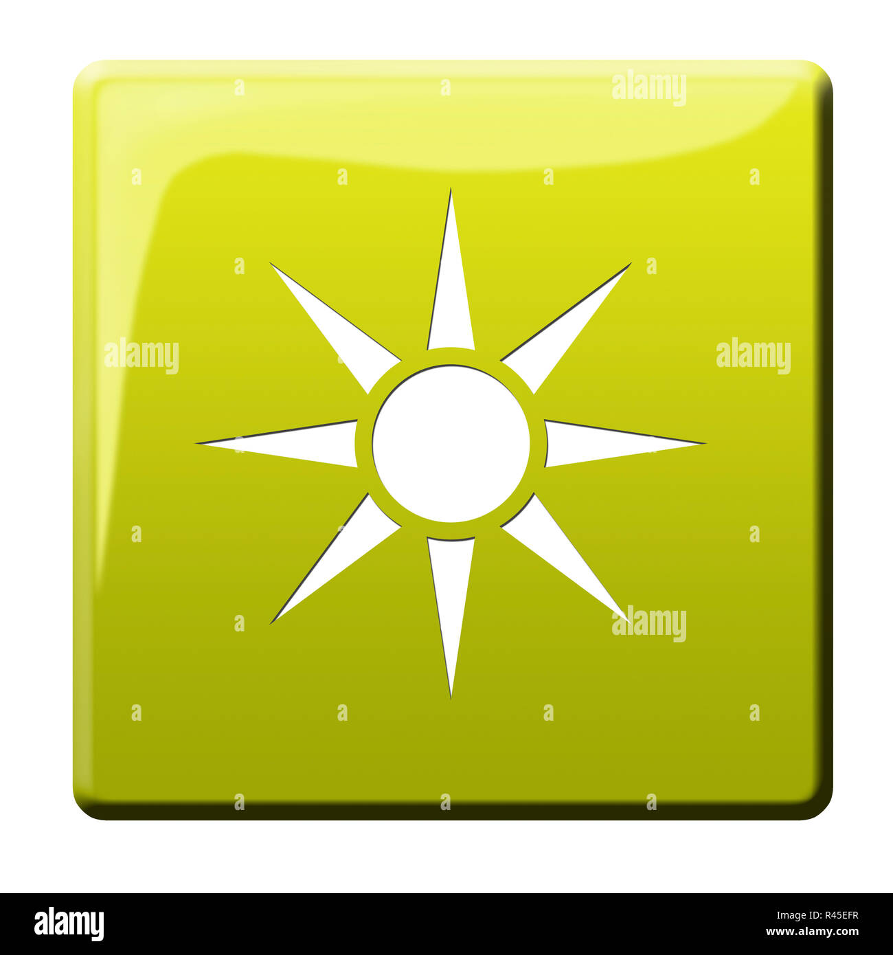 button with a sun symbol Stock Photo - Alamy