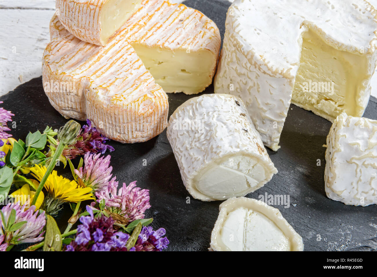 different french cheeses Stock Photo - Alamy