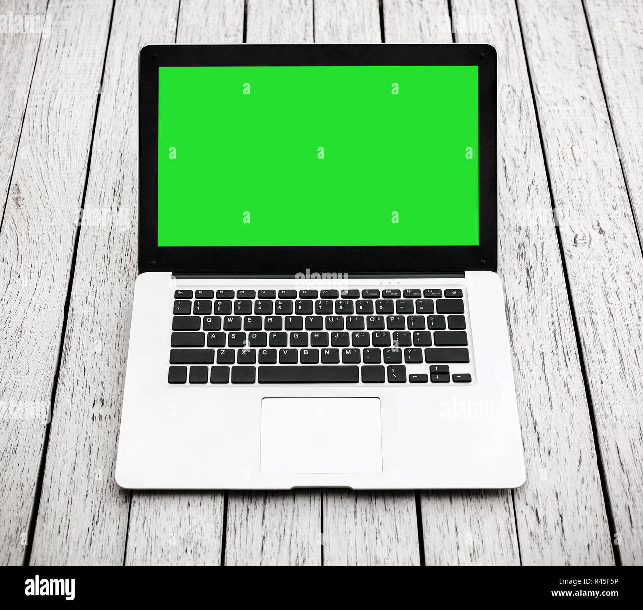 Open laptop with isolated screen Stock Photo - Alamy