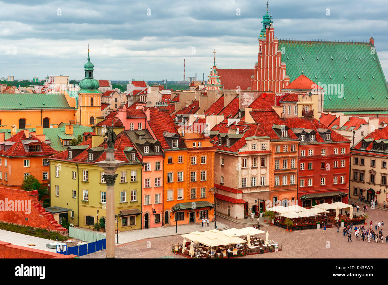 Warsaw castle aerial hi-res stock photography and images - Alamy