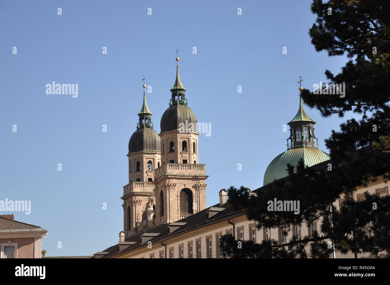 st. jacob's cathedral,innsbruck cathedral,innsbruck,steeples Stock ...