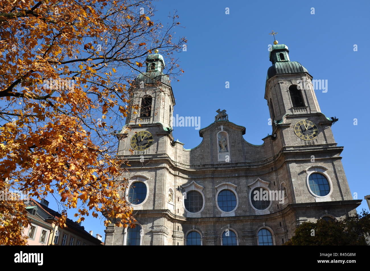 st. jacob's cathedral,innsbruck cathedral,innsbruck,steeples Stock ...