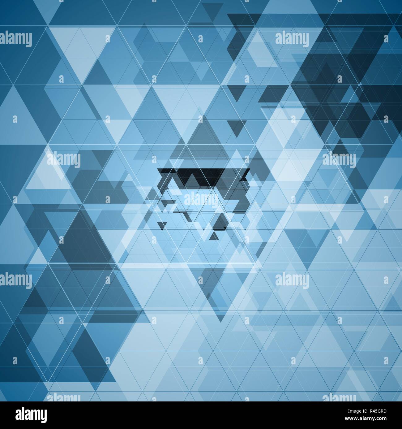 Bright blue tech futuristic triangles design Stock Photo - Alamy